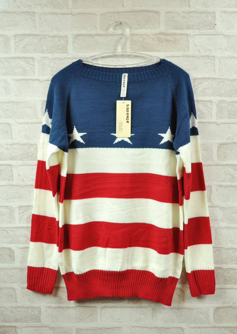 USA Flag Stripes Sweater on Luulla
